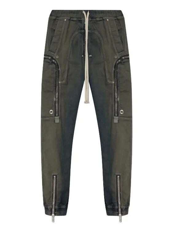 Rick Owens Drawstring Cargo Pants With Zipper Detail - Black