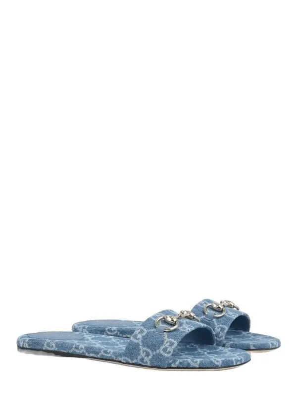 Gucci Gg Printed Slide Sandals - Blue
