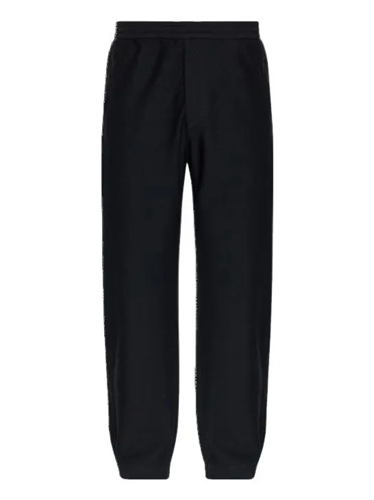 Giorgio Armani Logo Detailed Straight Leg Pants - Black
