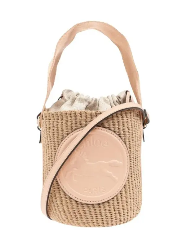 Chloé Small Horse Medal Shoulder Bag - Beige