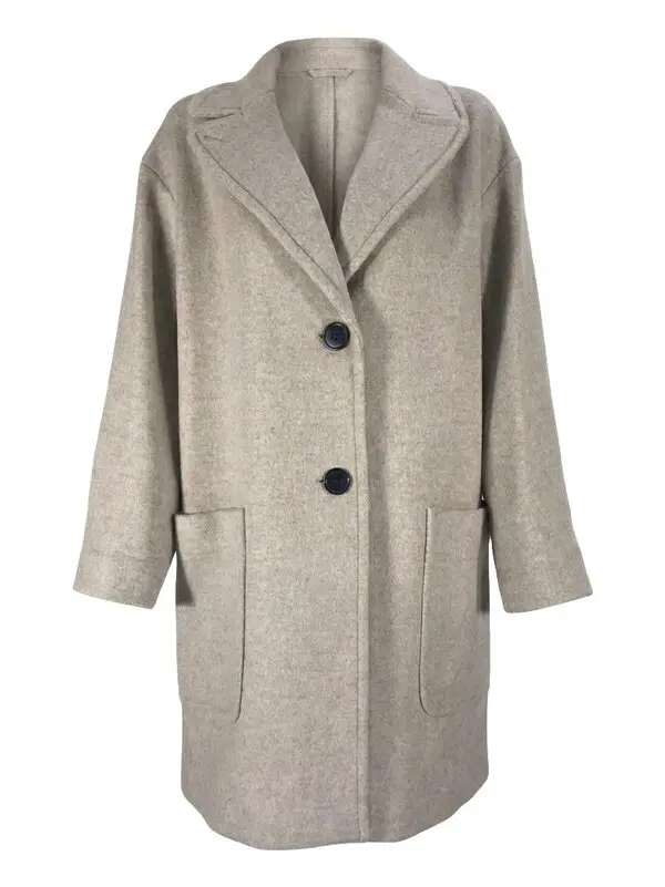 Max Mara Long Lapel Coat - Gray