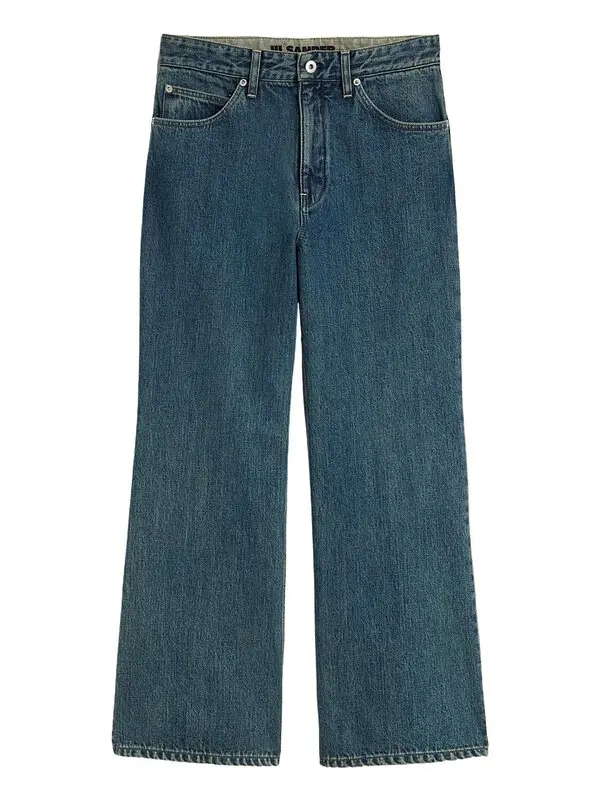 JIL SANDER Flared Cropped Jeans - Blue