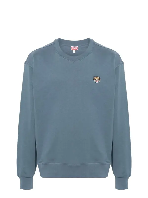 Kenzo Lucky Tiger Embroidered Crewneck Sweatshirt - Gray