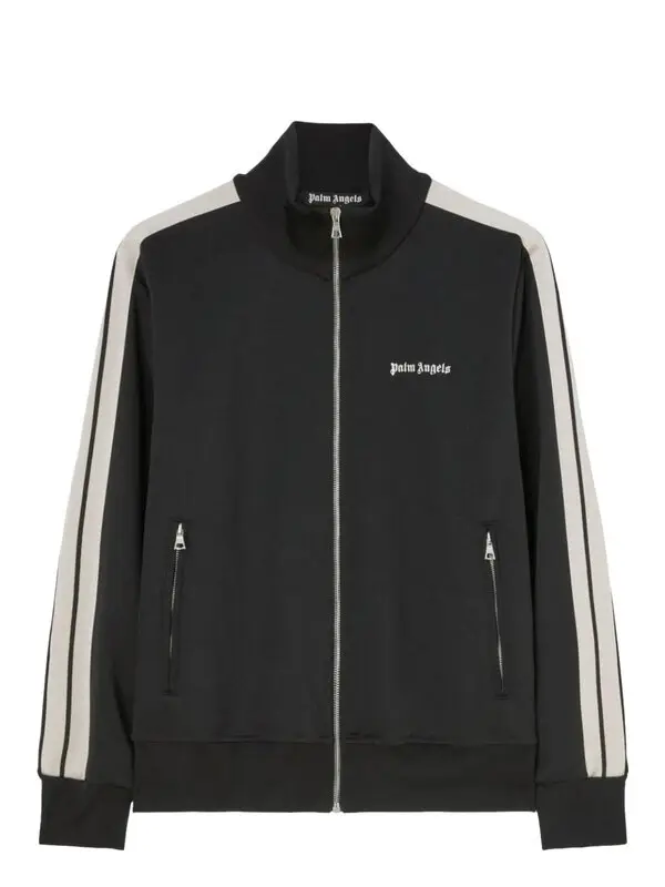 Palm Angels Logo Embroidered Track Jacket - Black