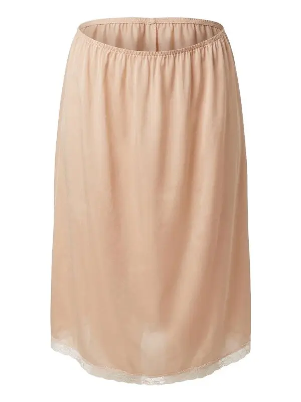 Gucci Lace Trim Midi Skirt - Nude