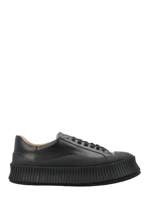 JIL SANDER Round Toe Low Top Sneakers - Black