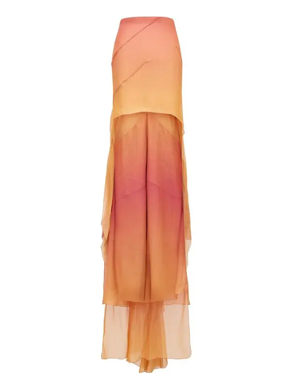 Saint Laurent Cascade High-low Mini Skirt - Multicolor