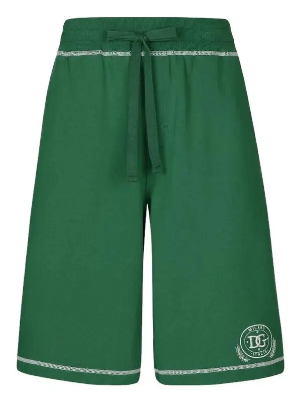 Dolce & Gabbana Logo Embroidered Bermuda Shorts - Green