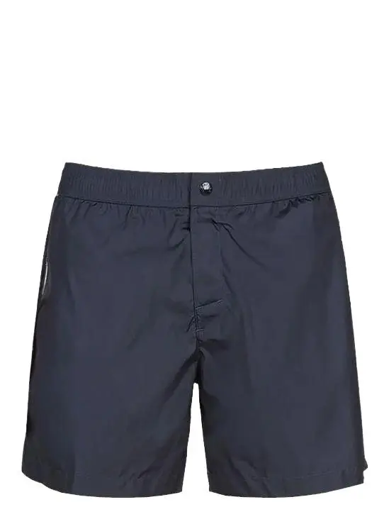 Moncler Elasticated Waist Shorts With Logo Detail - Blue