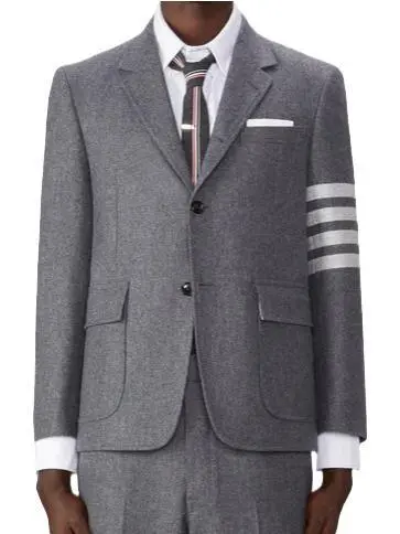 Thom Browne 4-bar Stripe Single-breasted Blazer - Medium Gray