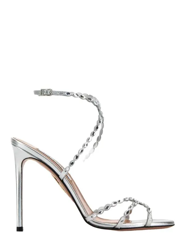 AQUAZZURA 85mm Love Struck Crystal-embellished Sandals - Silver