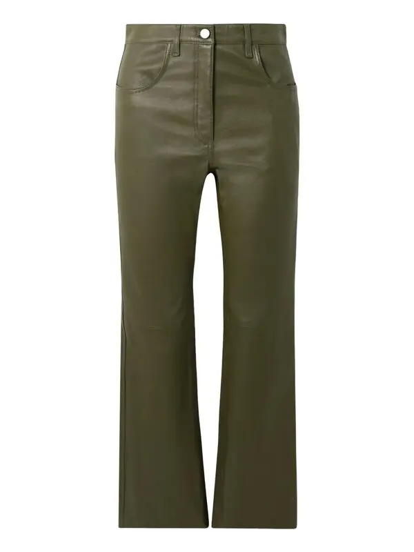 JOSEPH Duke Leather Casual Pants - Green