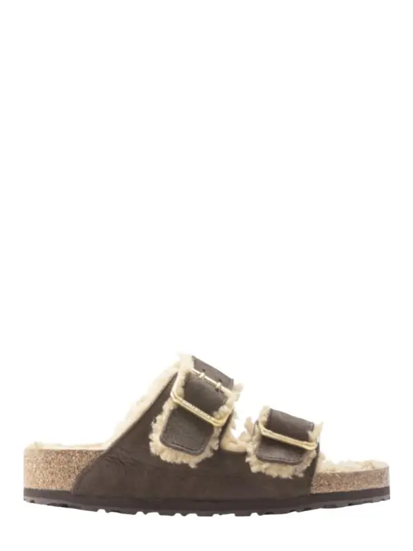 BIRKENSTOCK Fur-lined Double-strap Sandals - Brown