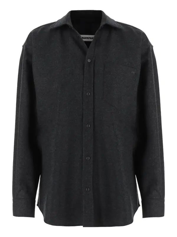 DARKPARK Logo Embroidered Curved Hem Shirt - Black
