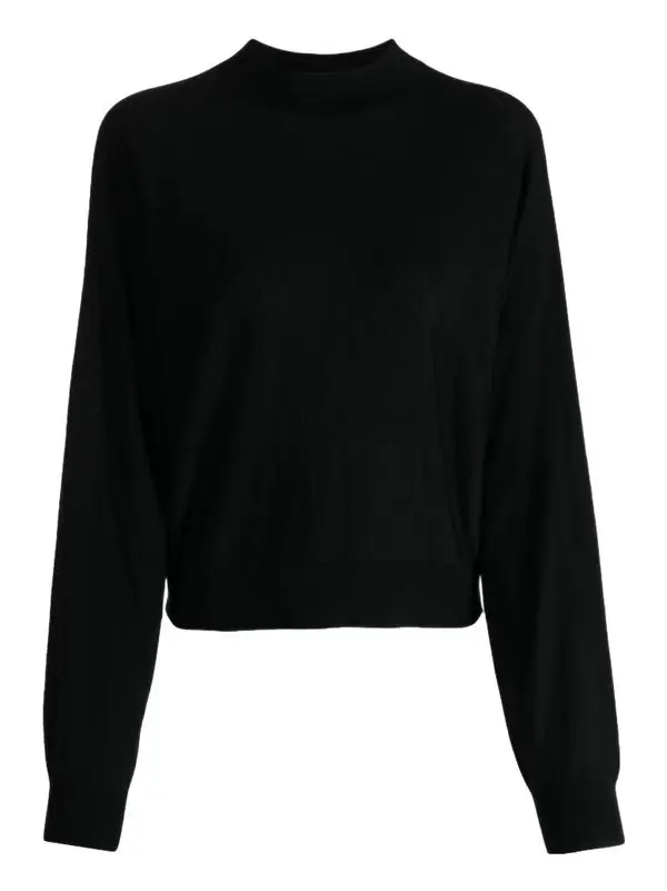 Theory Mock Neck Knitted Jumper - Black
