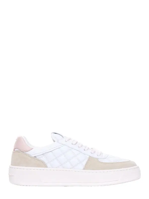 STUART WEITZMAN Logo Embroidered Lace-up Sneakers - White
