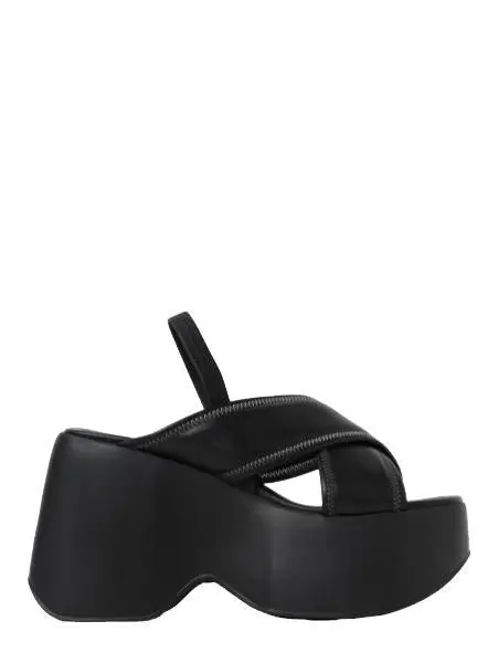 VIC MATIE Platform Slingback Heeled Sandals - Black