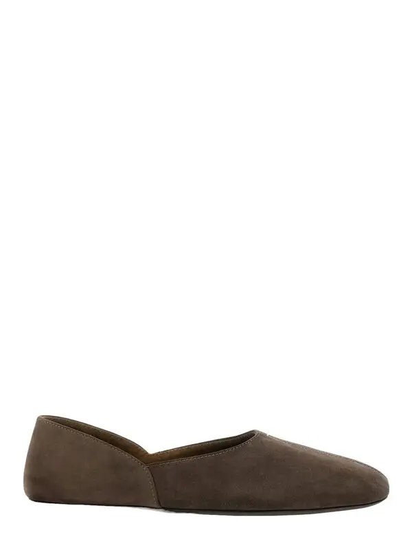 Khaite Jane Ballerine Flat - Sable Suede