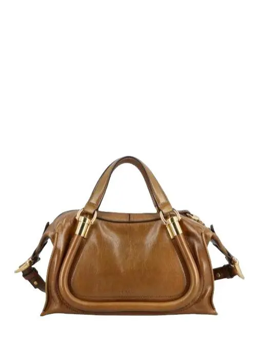 Chloé Logo Detailed Top Handle Bag - Bronzer Brown