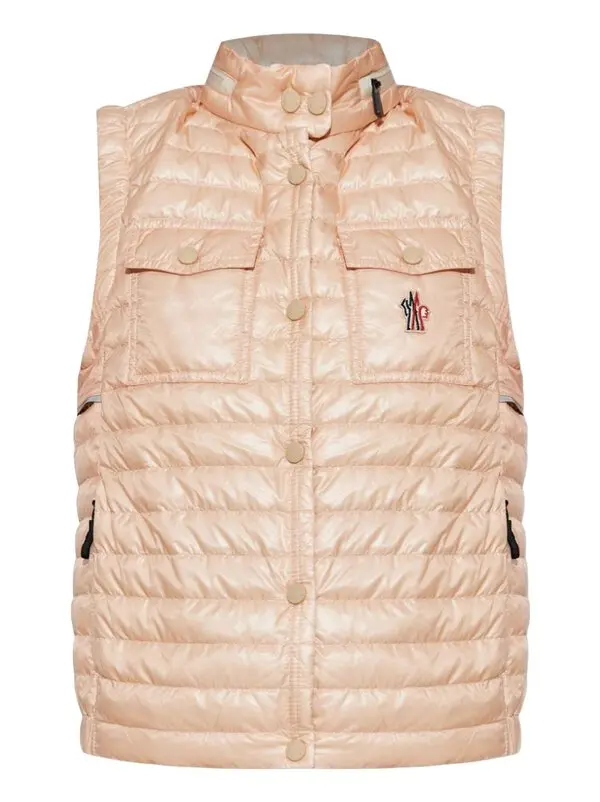 Moncler Logo Patch Padded Gilet - Pink