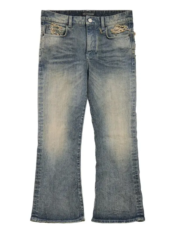 Balenciaga Distressed Flare Jeans - Gray
