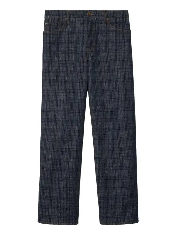 Burberry Loose Check Denim Jeans - Indigo