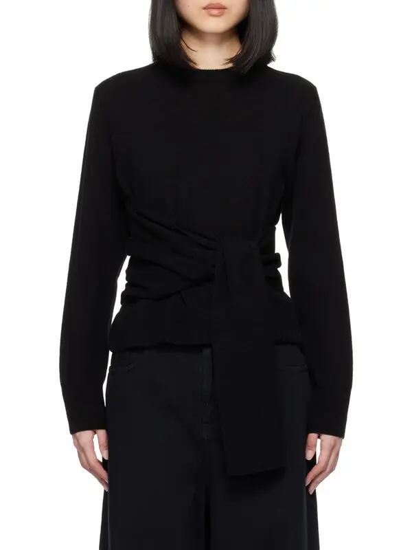 MAISON MARGIELA Wrap-around Crewneck Jumper - Black