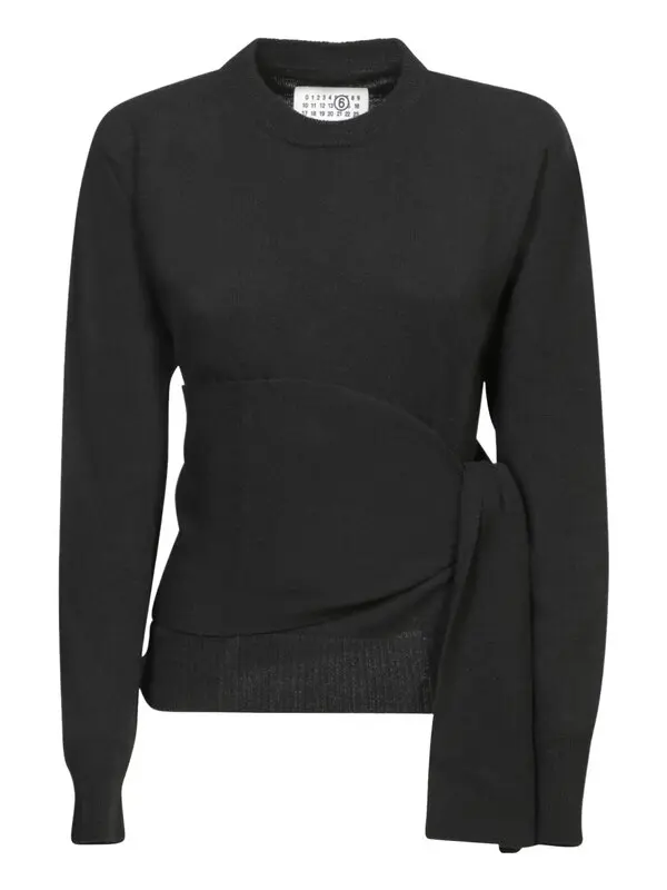 MAISON MARGIELA Wrap-around Crewneck Jumper - Black
