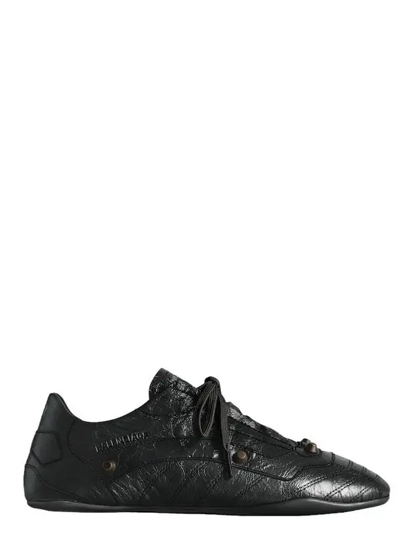Balenciaga City Lace-up Sneakers In Sheepskin - Black
