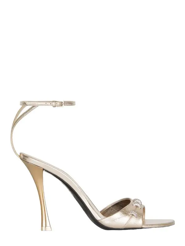 Givenchy Embellished Laminated Leather Sandals - White