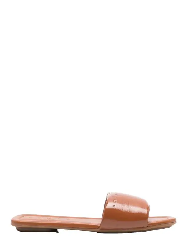 Hogan Leather Slides - Brown
