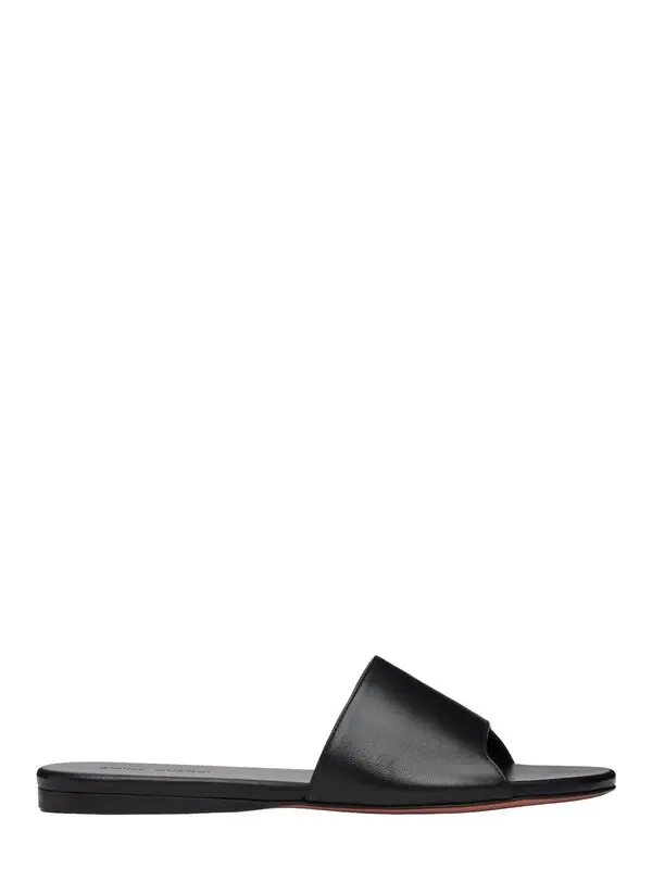 Amina Muaddi Bianca Slippers - Black