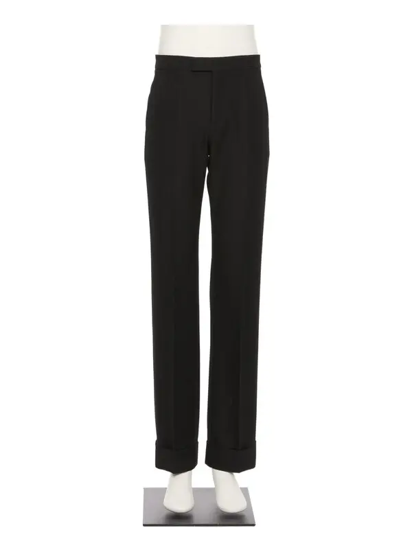 Valentino Garavani Pleat Detailed Turn-up Hem Pants - Black