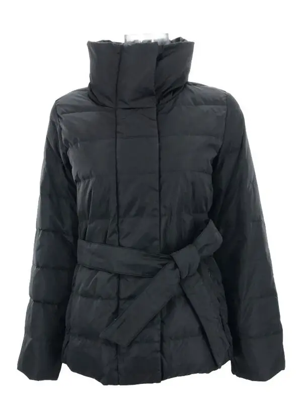 Max Mara Long-sleeved Quilted Down Jacket With Lace Detail - Black