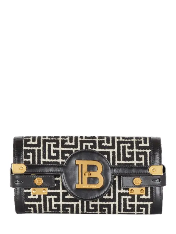 Balmain B-buzz 23 Jacquard Clutch Bag - Black
