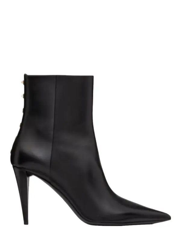 Valentino Garavani Rockstud Pointed Toe Heeled Boots - Black