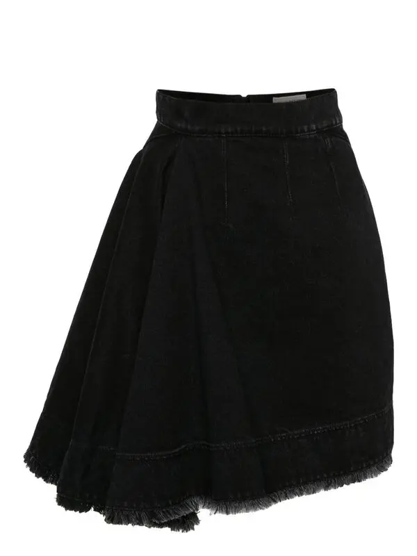 Alexander McQueen A-line Mini Skirt With Frayed Hem - Black