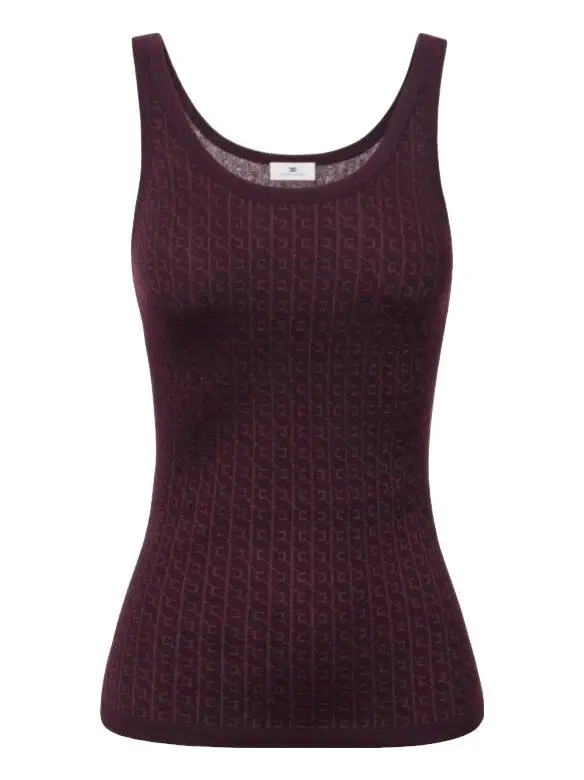 Elisabetta Franchi Logo Print Sleeveless Top - Black