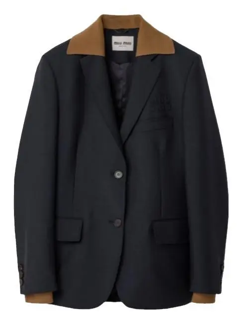 Miu Miu Single-breasted Tailored Blazer With Notched Lapel - Black
