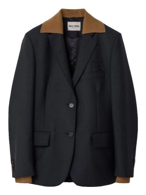 Miu Miu Single-breasted Tailored Blazer With Notched Lapel - Black