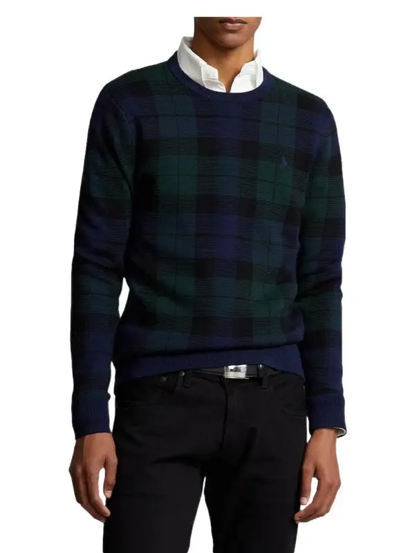 Polo Ralph Lauren Plaid Pattern Wool Jumper - Black