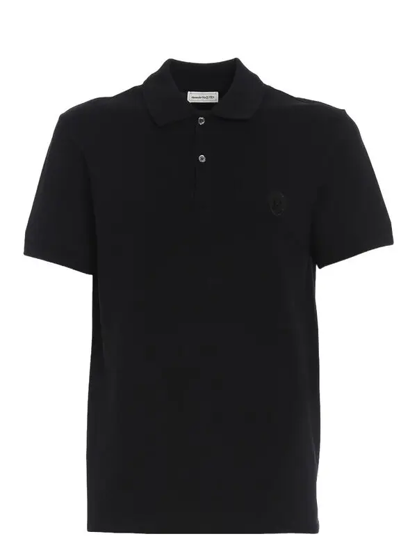 Alexander McQueen Polo Shirt With Skull Pattern - Black