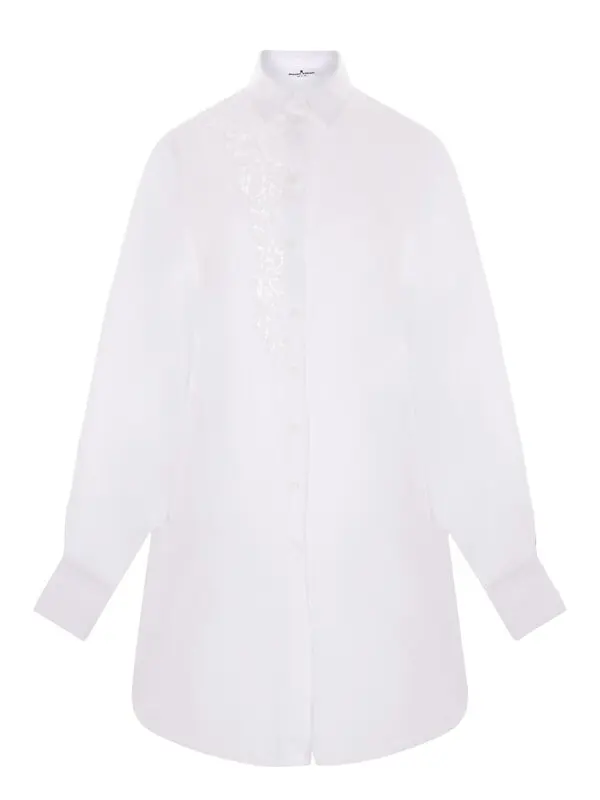 Ermanno Scervino Oversized Macrame Lace Shirt - White