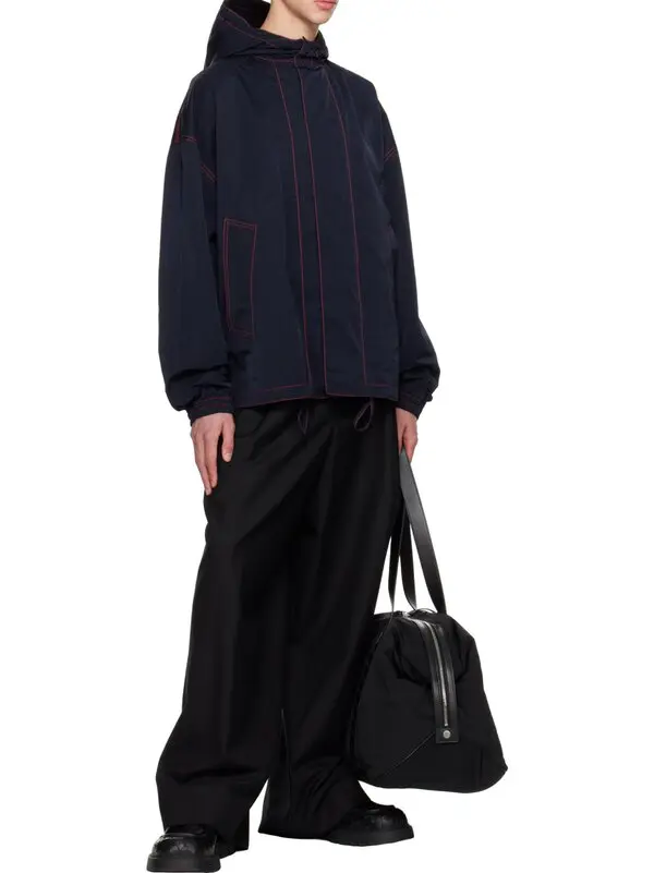 Bottega Veneta Drawstring Hood Casual Jacket - Black