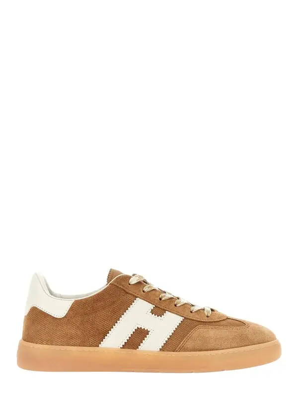 Hogan Suede Lace-up Sneakers With Nappa Leather H Logo - Brown