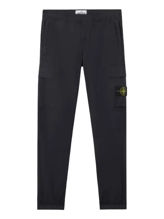 Stone Island Compass Patch Tapered Cargo Pants - Navy
