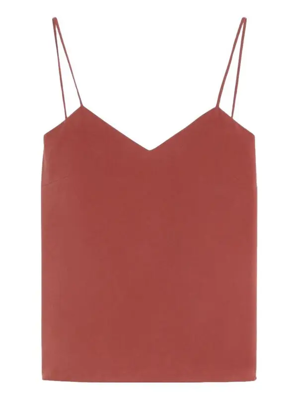 Max Mara V-neck Spaghetti Strap Top - Terracotta