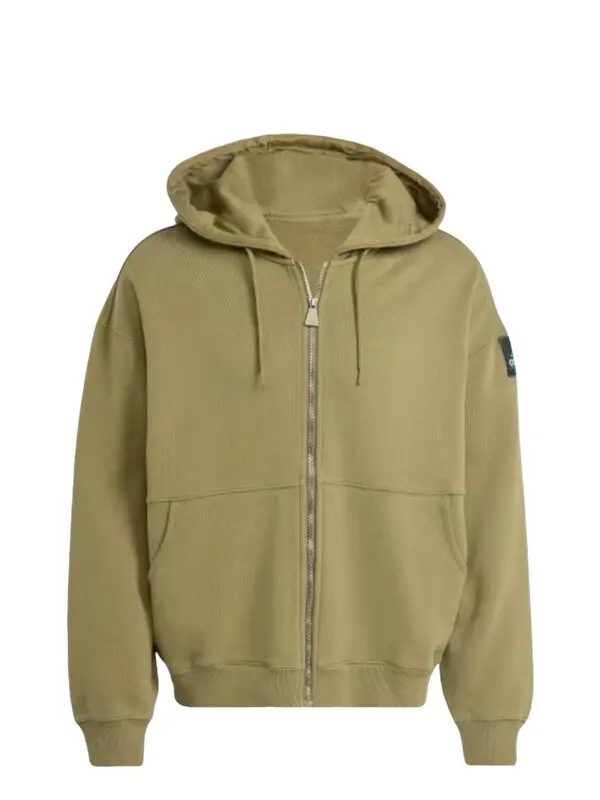 ADIDAS ORIGINALS Logo-patch Zip-up Hoodie - Focus Olive