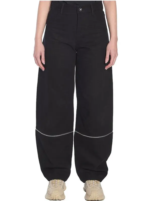 Moncler Belt-loop Casual Pants With Knee Zippers - Black