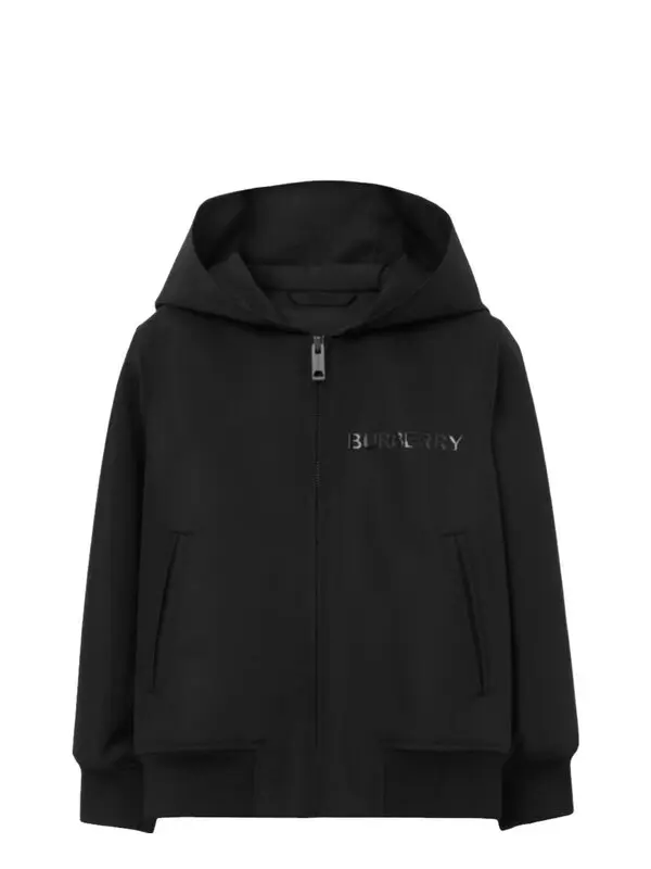 Burberry Logo-print Jersey Hoodie - Black